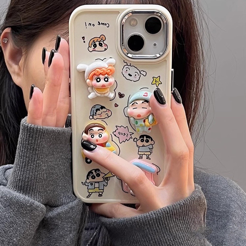 Cartoon 3D Crayon Shin-chan Phone Case Compatible for iPhone 15 Pro Max ...