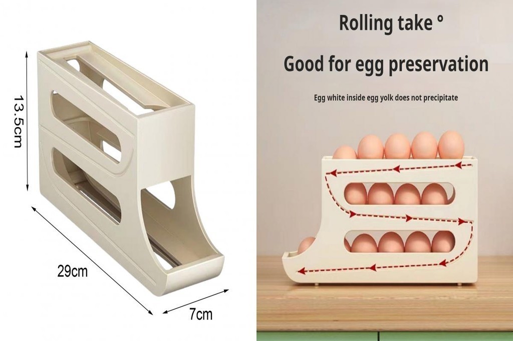 ccooamani| Egg Storage Box Tilt Design Egg Organizer 3-tier Egg Holder ...