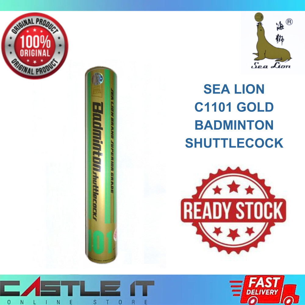 Sea Lion C1101 GOLD - 4.8 Speed 1 Tube Dozen / 12 Shuttlecock For ...