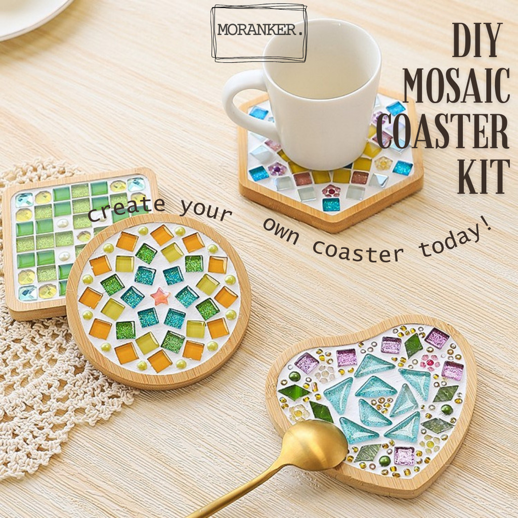 DIY Wooden Coaster Making Kit Craft for Kid Creative Mosaic Coaster ...