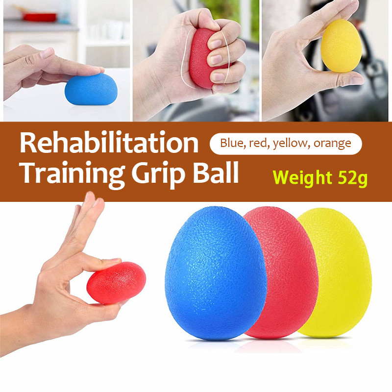 Egg Hand Grip Ball Exercise Therapy Ball Stroke Finger Strength Squeeze ...