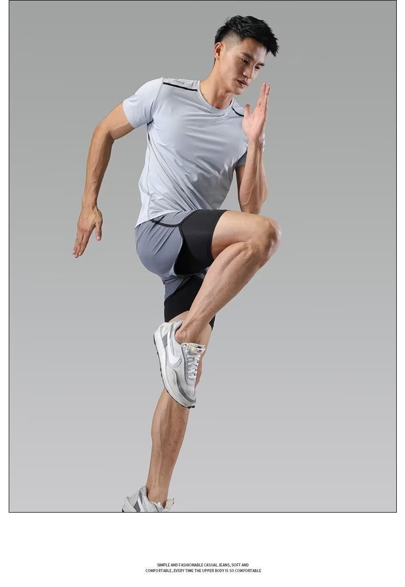 Men's Quick Dry Training Sports Shirts&Pants Ice Silk Drift Sportswear ...