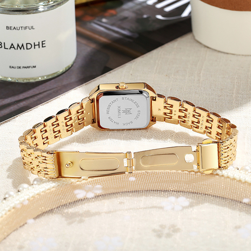Exquisite Simplicity Watch Stainless Steel Strap Rectangle Dial Women ...