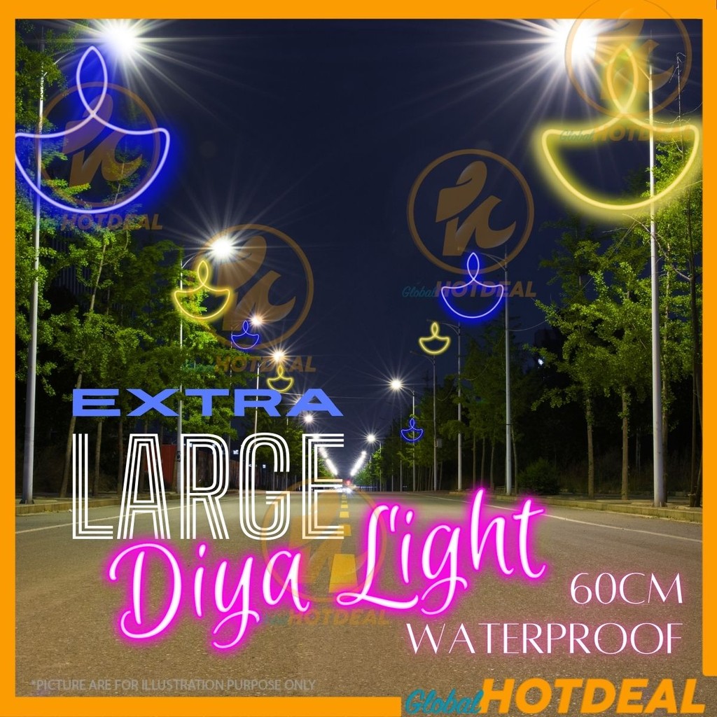 BIG SIZE Neon Diya Light Neon Sign Festival of Light Deepavali ...