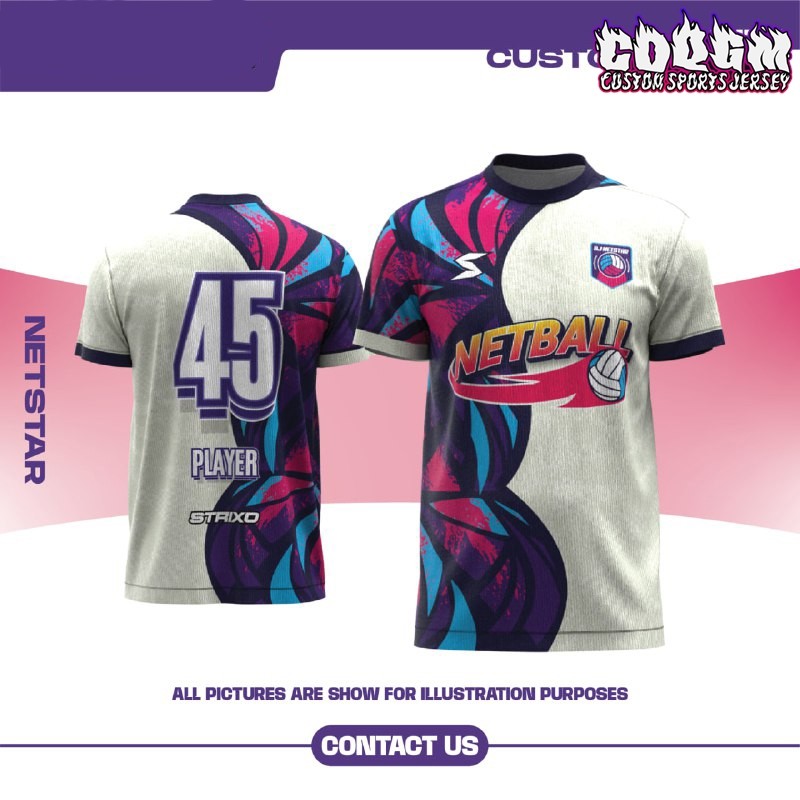 Popular Fully sublimated Netball jersey custom name Malaysian Team ...