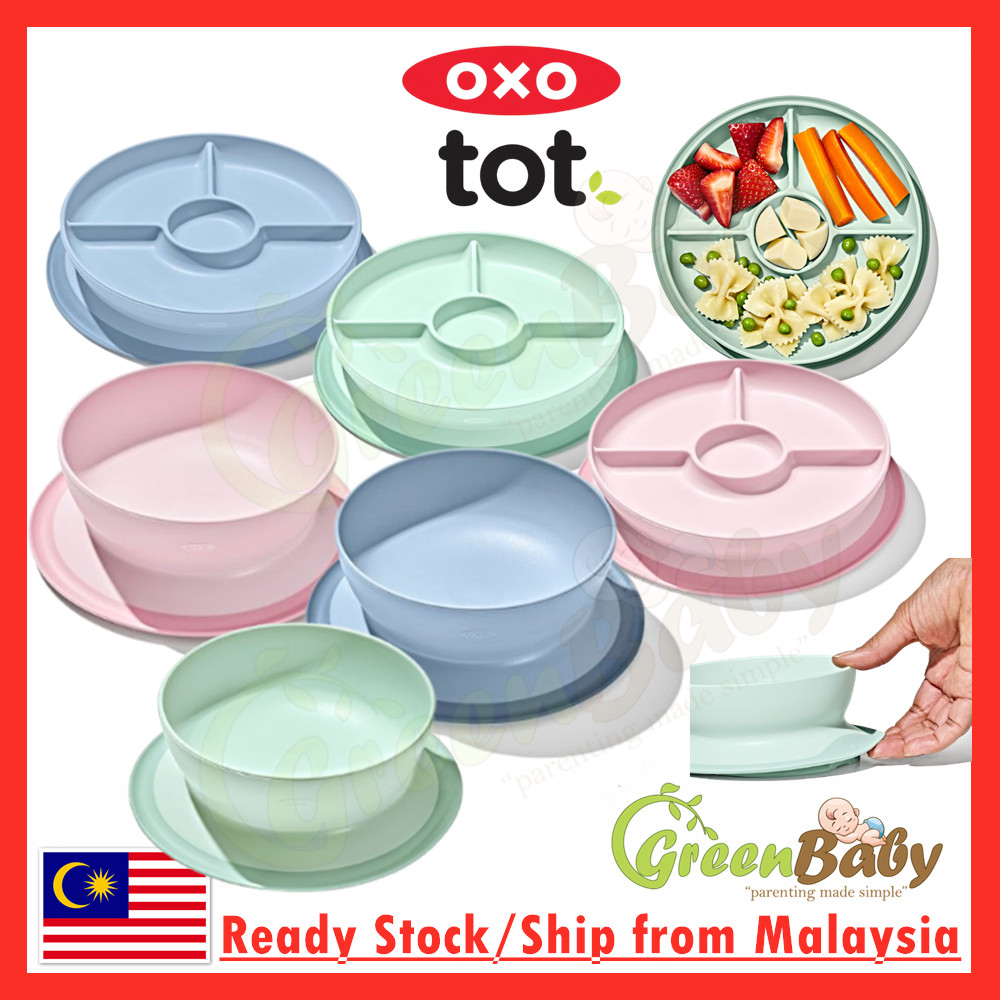 Oxo Tot Stick & Stay Suction Bowl | Oxo Tot Suction Divided Plate Non-spill Bowl Slip-proof ...