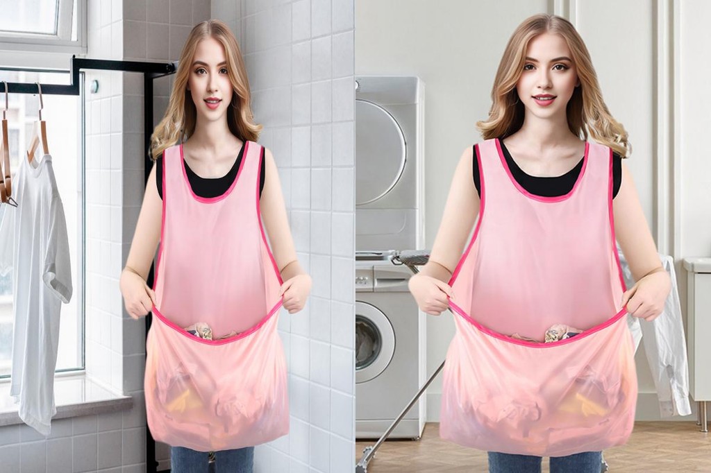 [Ready stock] Laundry Apron with Pockets Laundry Apron with Wide Strap ...
