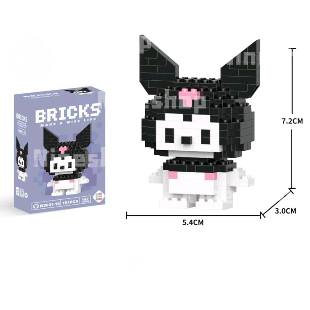 DIY Kuromi BRICKS Standing Cute Cartoon Series Nano Block Mini Gift ...