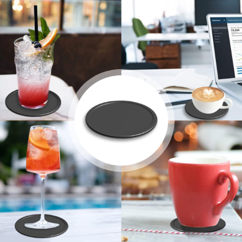 12pcs/Set Coasters Round Heat Resistant Rubber Tea Cup Mat Drink Coffee ...