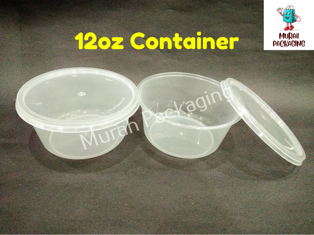 MW R12 - 12oz Round Disposable Plastic Food Container (50pcs±) / Bekas ...