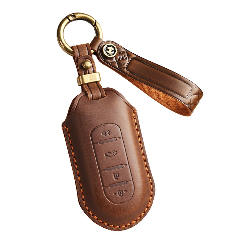 Luxury Leather Handmade Car Key Case Cover For Perodua Bezza 2024 ...