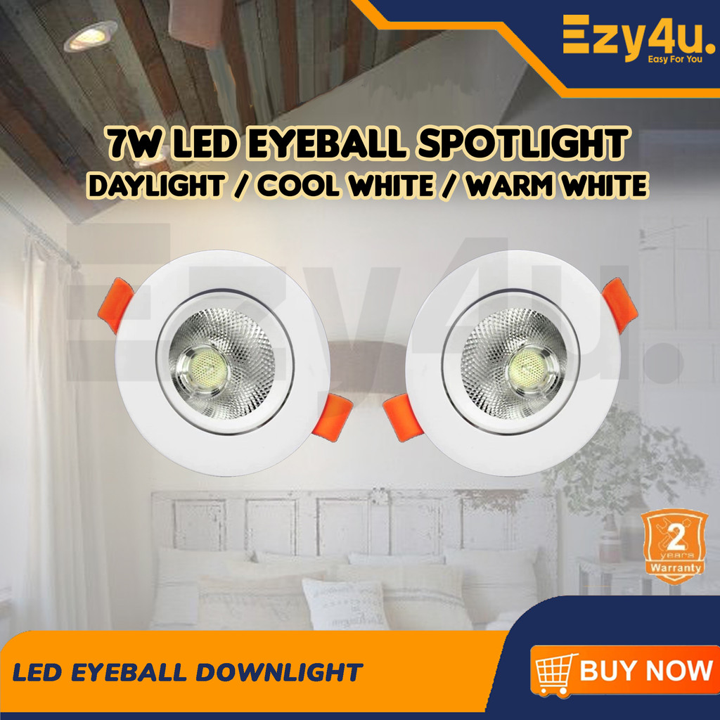 LED Eyeball 7W Recessed Spotlight Downlight Home Lighting Room Ceiling ...