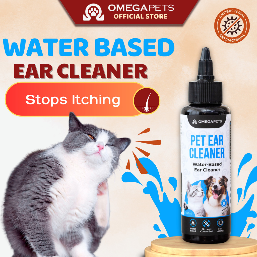 Omega Pets™ Ear Cleaner (100ml) - Water Based Pet Ear Cleaner, Pencuci ...