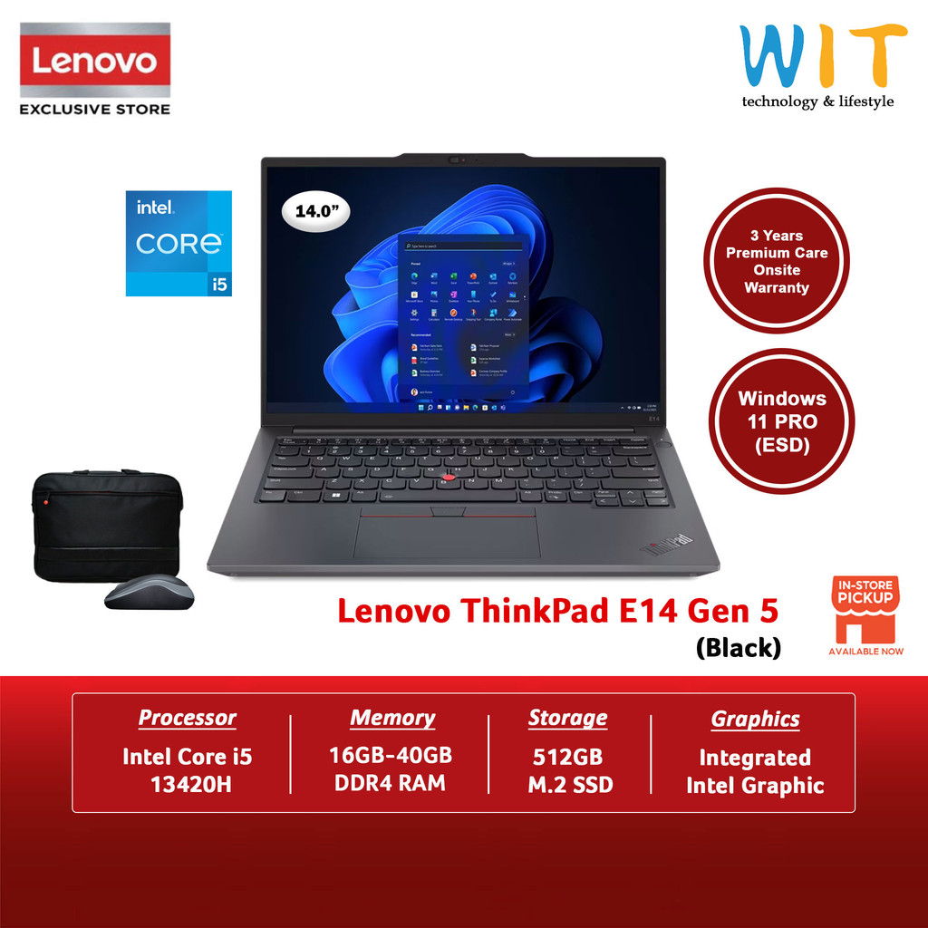Lenovo ThinkPad E14 GEN 5 21JKCTO1WW (Intel Core i7 /Core i5 /16GB-40GB ...