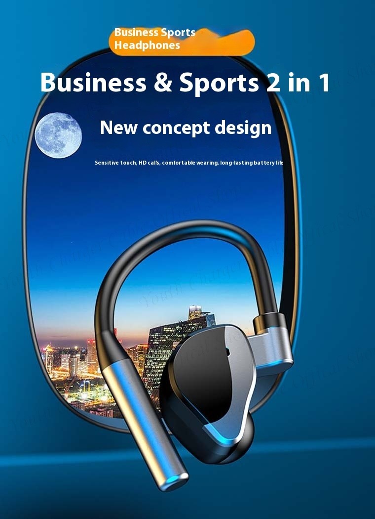 Bluetooth 5.2 Wireless Single Ear Bluetooth Earphone HiFi Stereo Sound ...