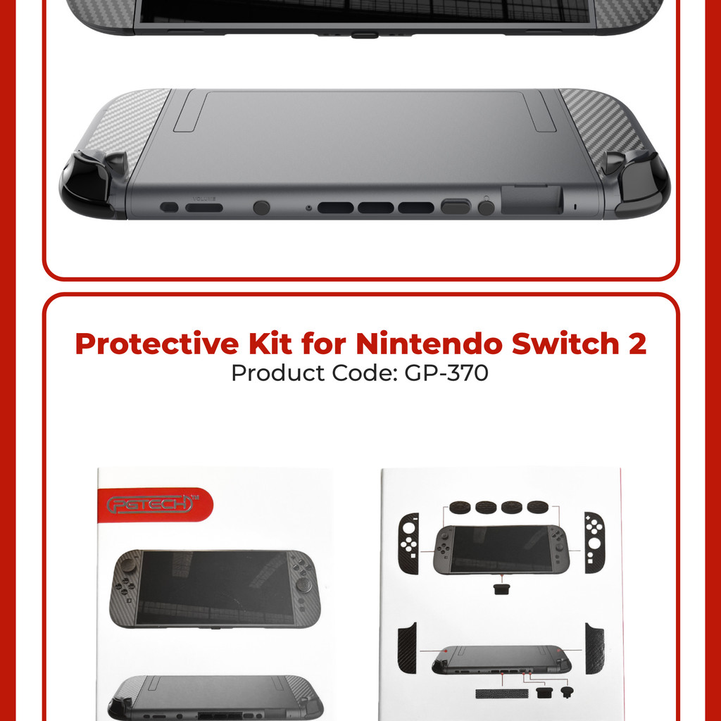 PGTECH Dustproof Plug Kit for Nintendo Switch 2 USB Cover + Thumb Grip + Mesh Filter GP-370 ...