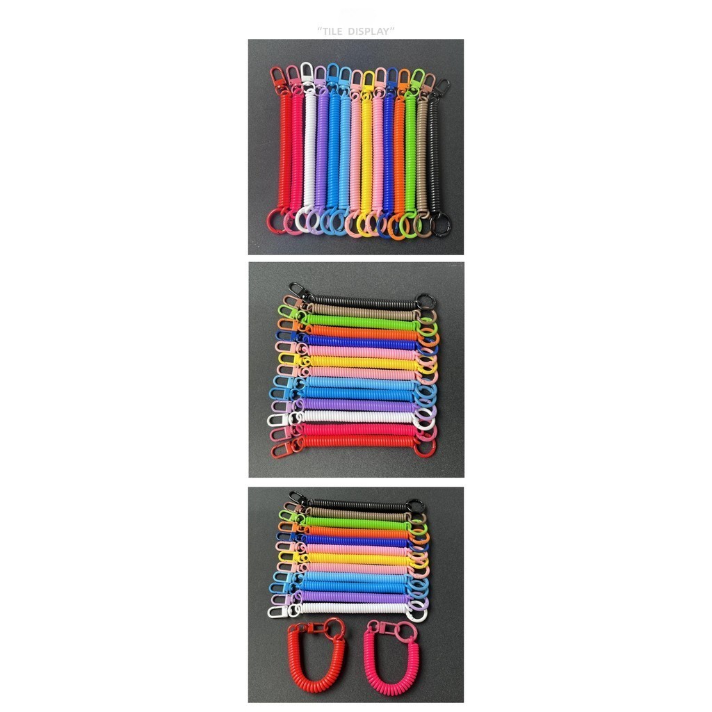 Retractable Coil Keychain Anti Theft Design Safety Cord with Metal Ring ...