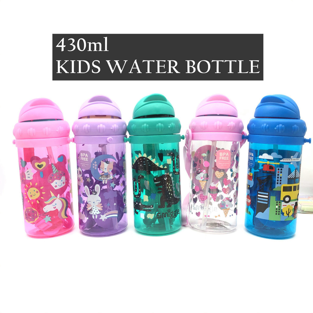 KAIKA 430ml Kids Water Bottle Smiggle Cartoon BPA Free Drinking Bottle | Shopee Malaysia
