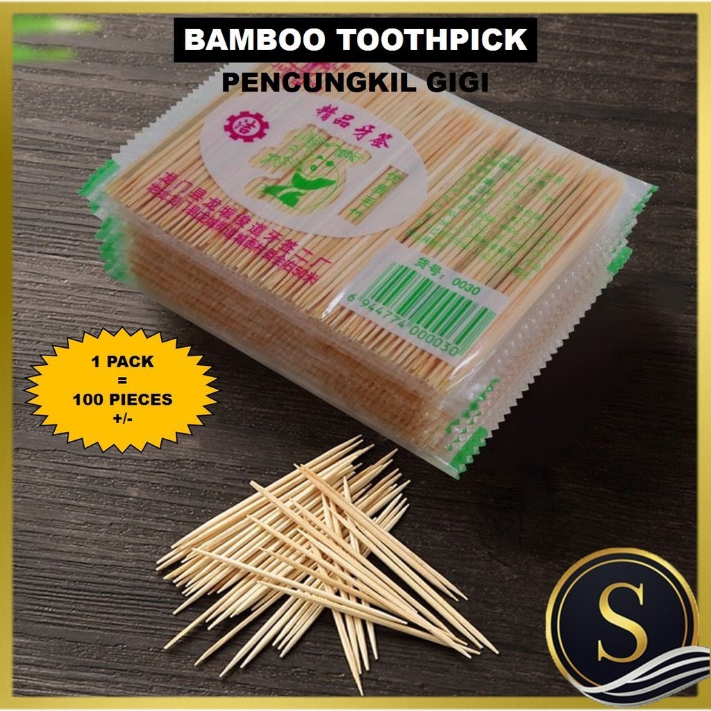 Bamboo Toothpick 100pcs Disposable Natural Toothpicks Fruit Single ...