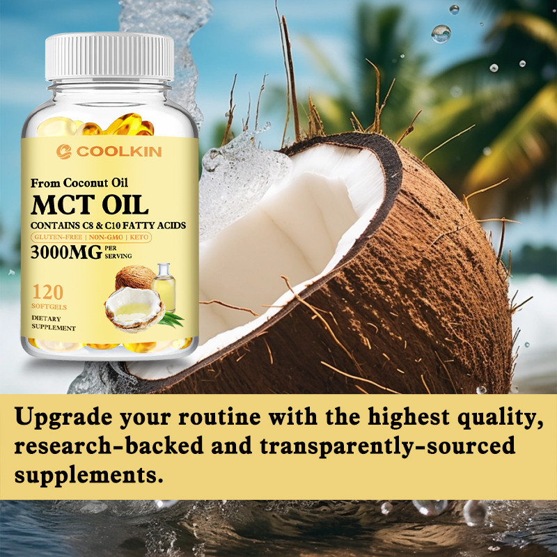 COOLKIN MCT OIL with C8 and C10 Fatty Acids, 3000 mg for Brain Health ...
