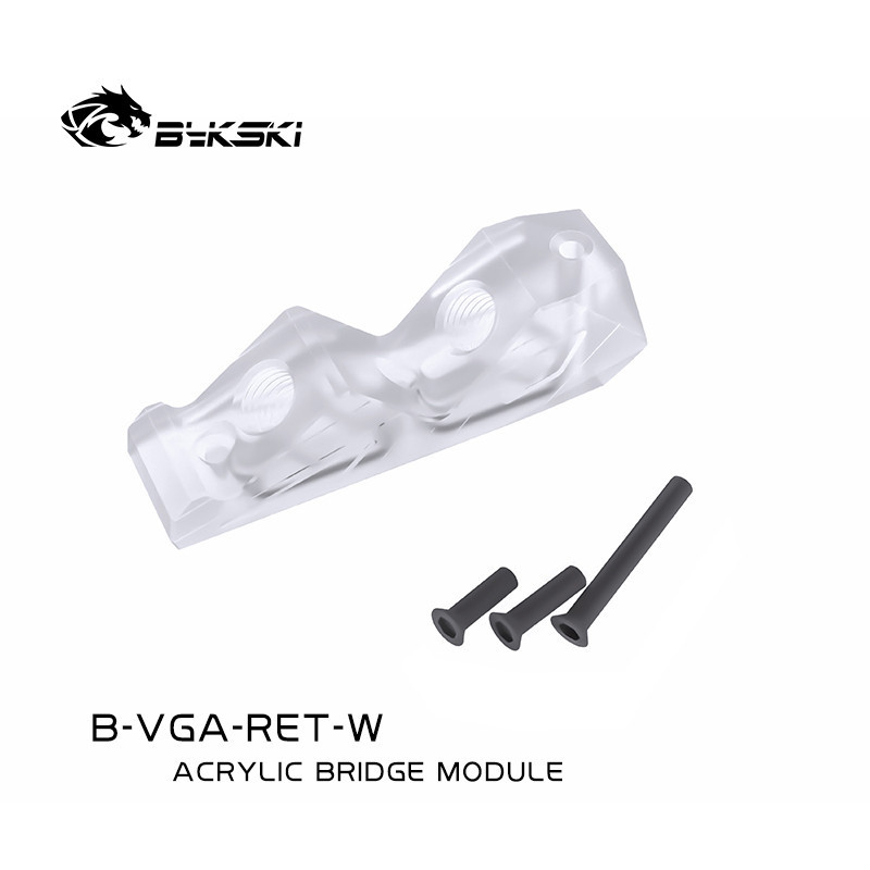 Bykski 45 Degree GPU Bridge Module G1/4''Acrylic Graphics Water Cooling ...