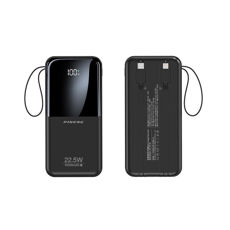 PINENG PN797 Model Powerbank Fast Charges Built-In Cable Type C Fruit ...