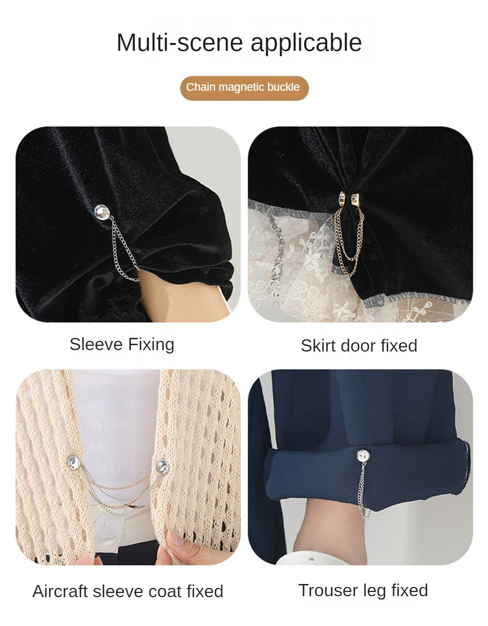 Magnetic Brooch Clothing Pants Clips Strong Magnetic Tassel Chain ...