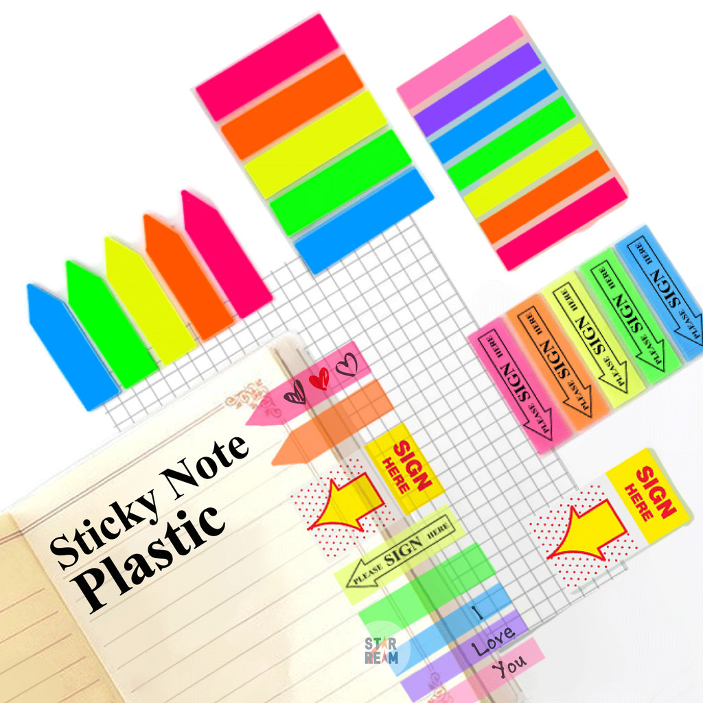Plastic Type Index Sticker Fluorescent/ Sign Here Index Flag/ Arrow ...