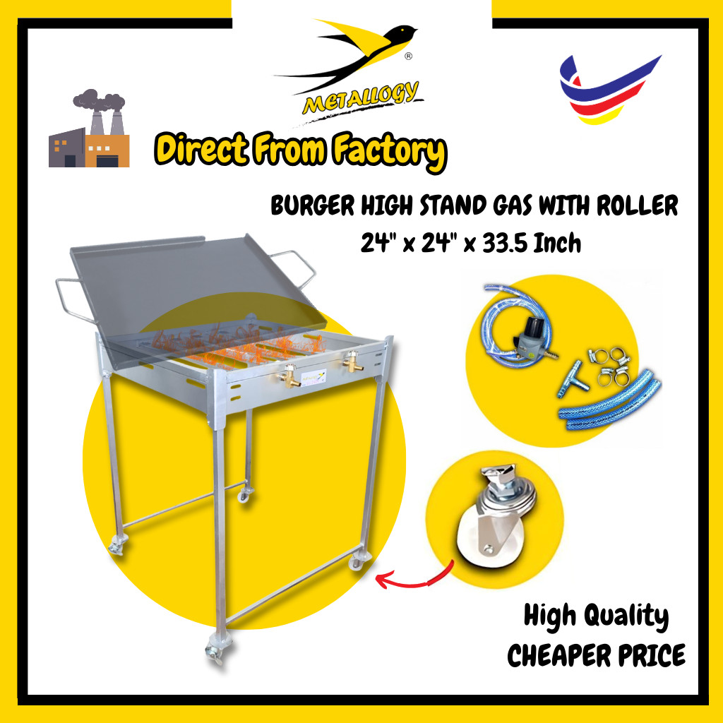 Metallogy New Burger Plate High Stand Gas With Roller + Square Roti ...