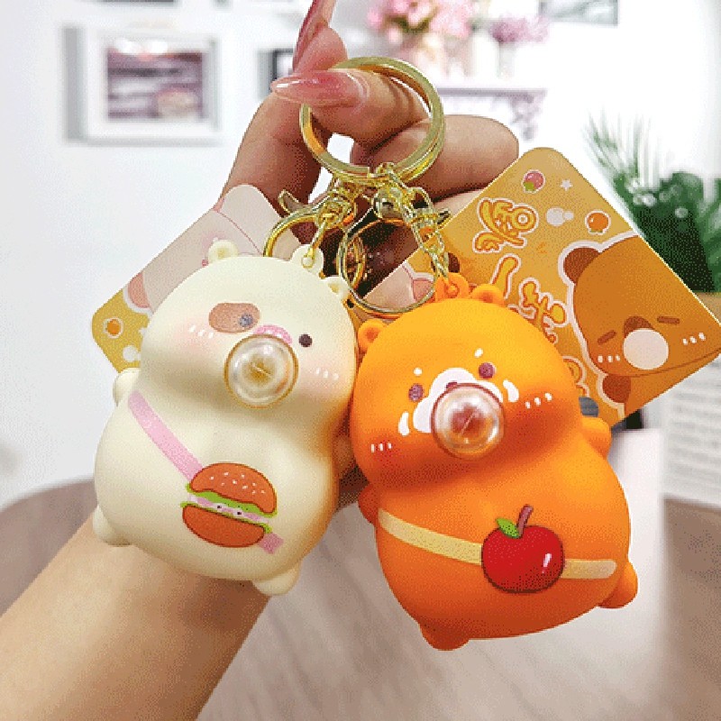 Capybara Blowing Bubble Keychain Cute Cartoon Keyrings Gift Supplies ...