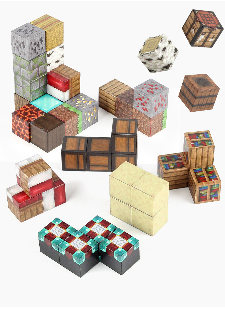 Minecraft Magnetic Cube Merchandise Ore Magnet Assembly DIY Building ...