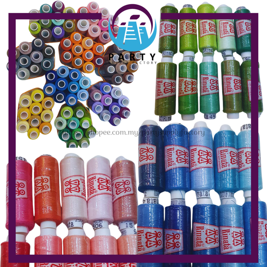 10 rolls , 250Meter Quality Thread Rinata Brand (10 rolls) / Benang ...