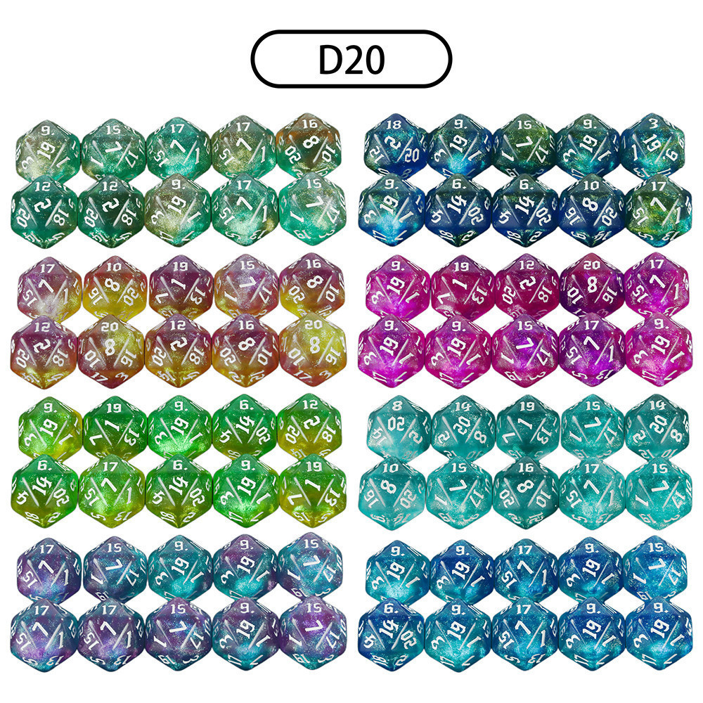 10PCS Polyhedral D20 Dice 20 Sided Dice Set for DND RPG Tabletop Game ...