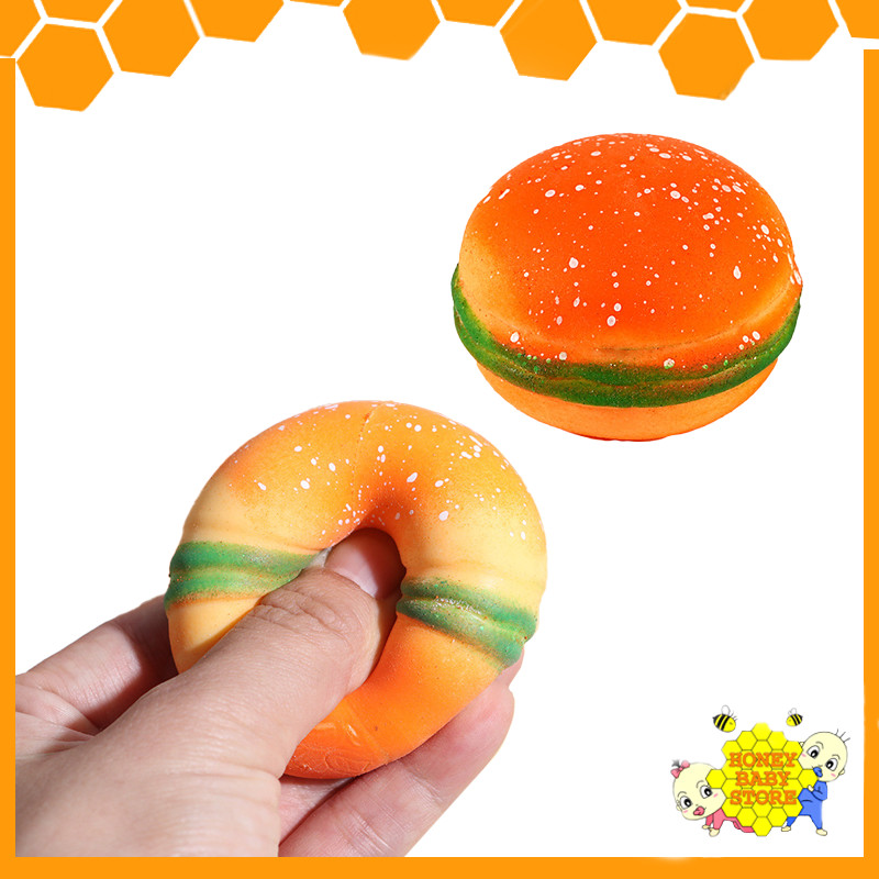 Kids Mini Squeeze Burger Toy Stuffed Squishy Food Decompression ...
