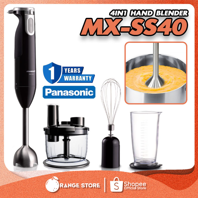 PANASONIC MX-SS40 Hand Blender 600W 5 Speed Stainless Steel 4 Blades Chopper Whisk Mixer Juicer ...