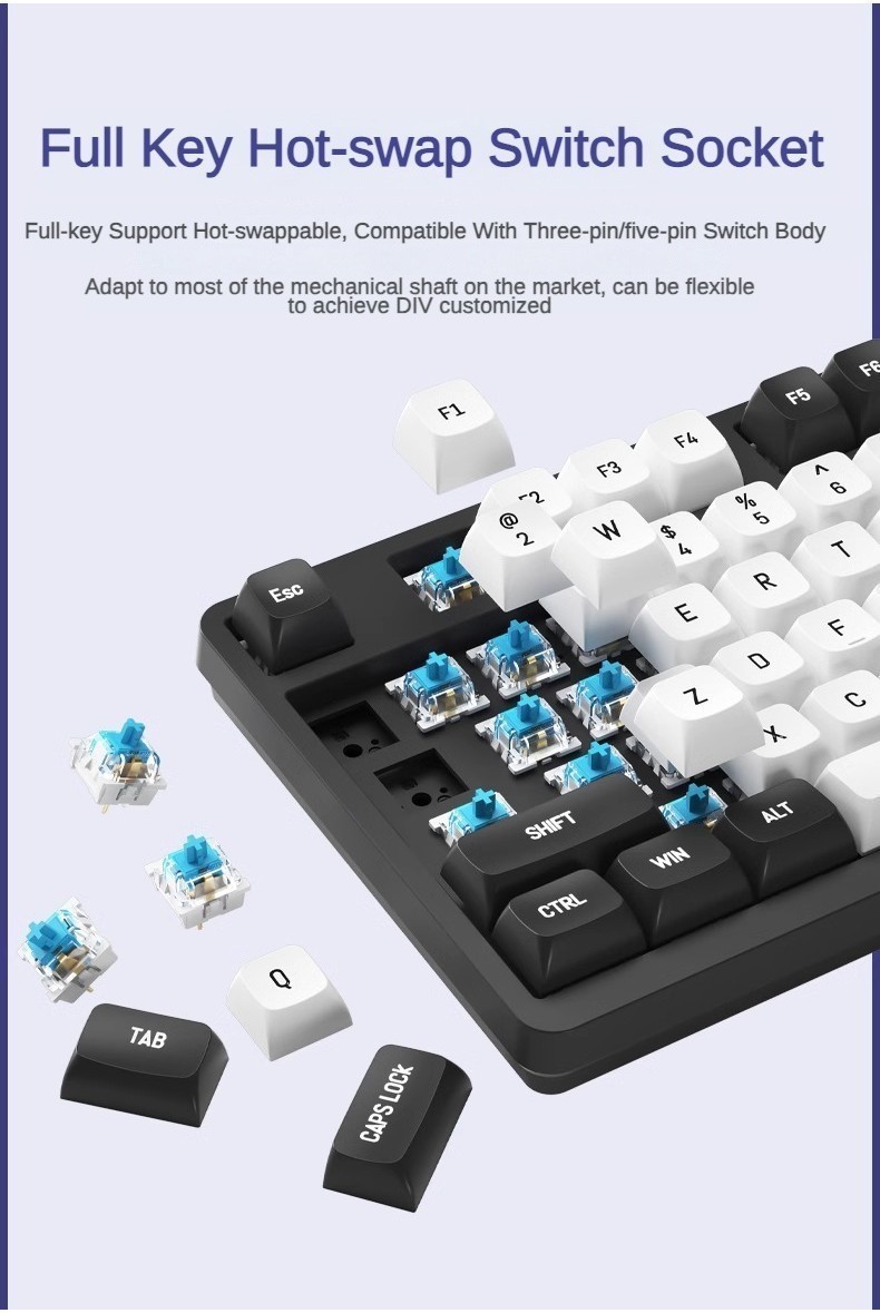 Lychee Gaming C98PRO 98-key Display Screen 2.4g Wireless Bluetooth ...