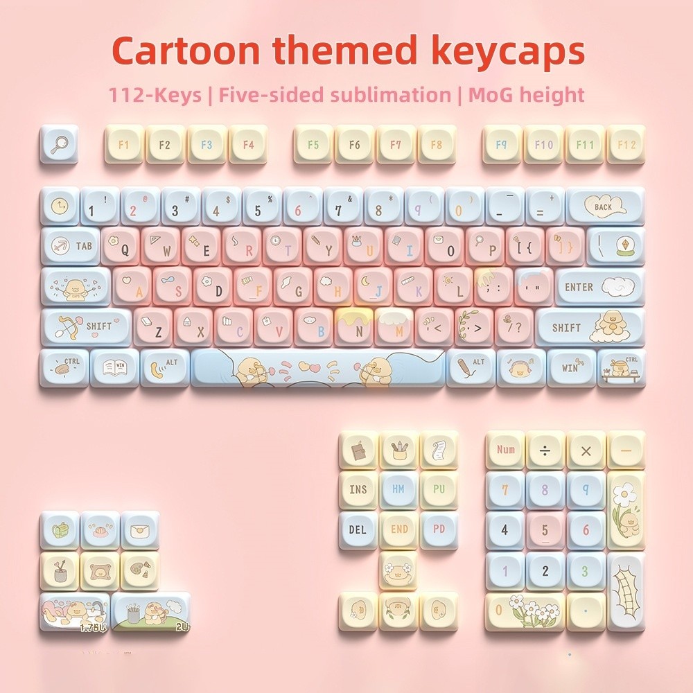 112-Keys Cartoon Themed Keycaps MoG height PBT Keycaps Personalized ...
