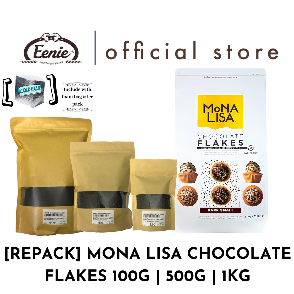 MONA LISA CHOCOLATE FLAKE | DARK SMALL | 100G | 500G | 1KG | Shopee ...