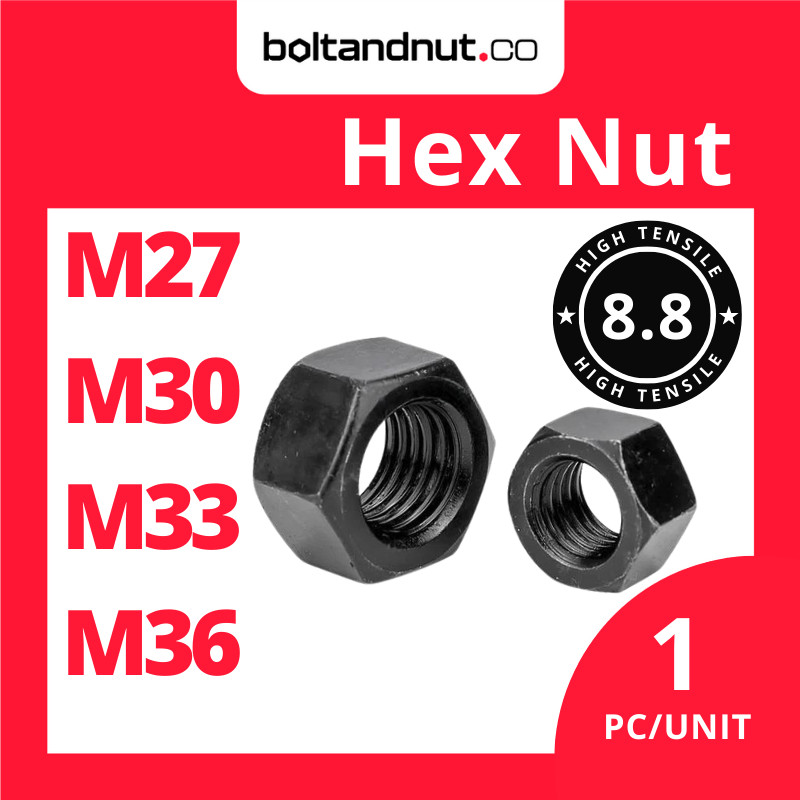 Hex Nut DIN934 | Black Oxide Coating | M27 M30 M33 M36 | Hexagon Nut ...