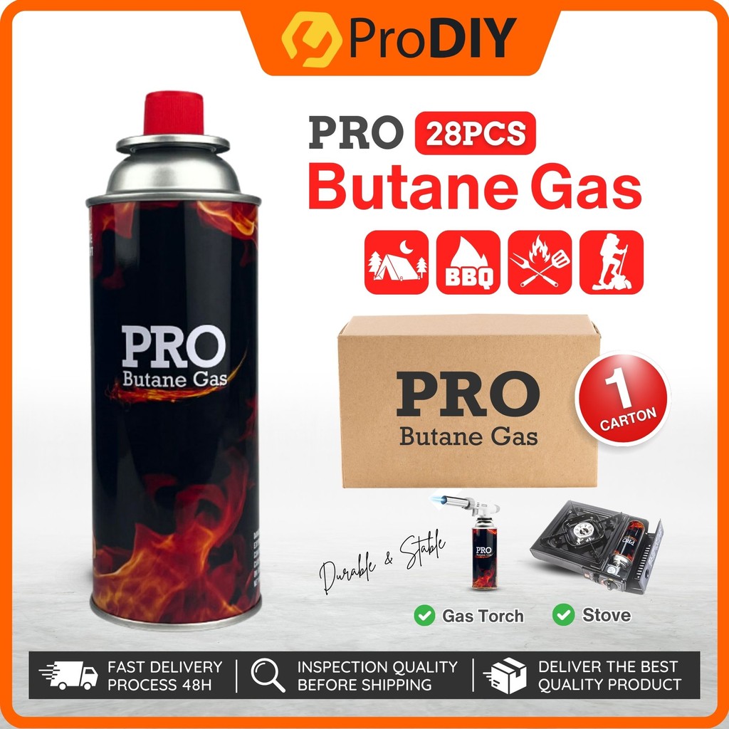 1 CARTON PRO Butane Gas 230g Portable Gas Cylinder Canister Cartridge ...
