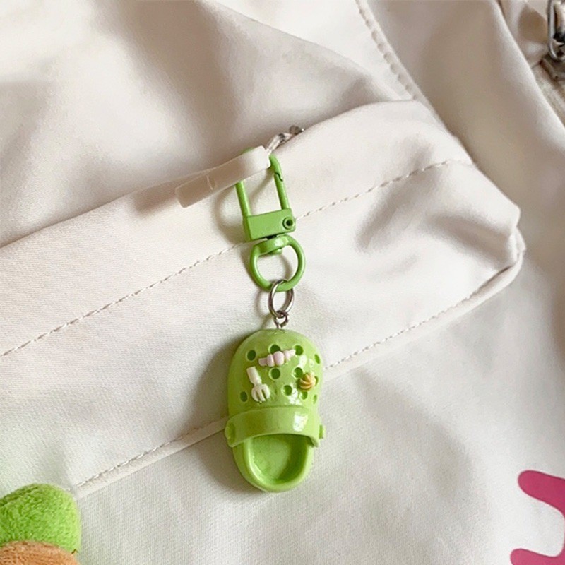 Cartoon Simulated Slippers Keychain Cute Backpack Mini Kawaii Pendant ...