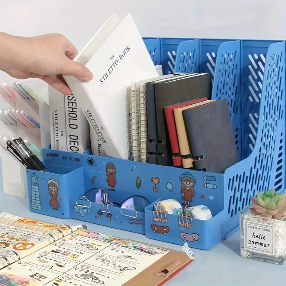 PEMEGANG FAIL RAK BUKU 3/4 SECTIONS FILE STAND WITH PEN HOLDER DOCUMENT ...