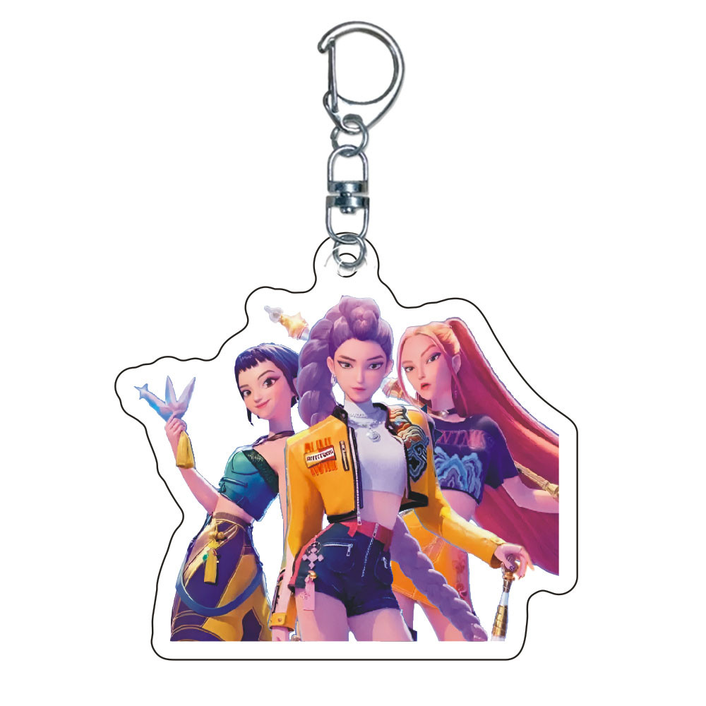 KPop Demon Hunters Keychain Saja Boys Rumi Jinu Derpy Tiger Keyring ...