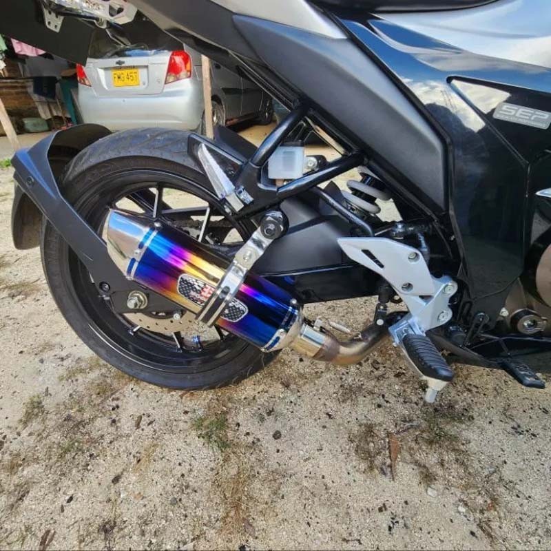 51MM Inlet Diameter Universal Motorcycle Exhaust Muffler R77 Yoshimura Canister Pipe With ...