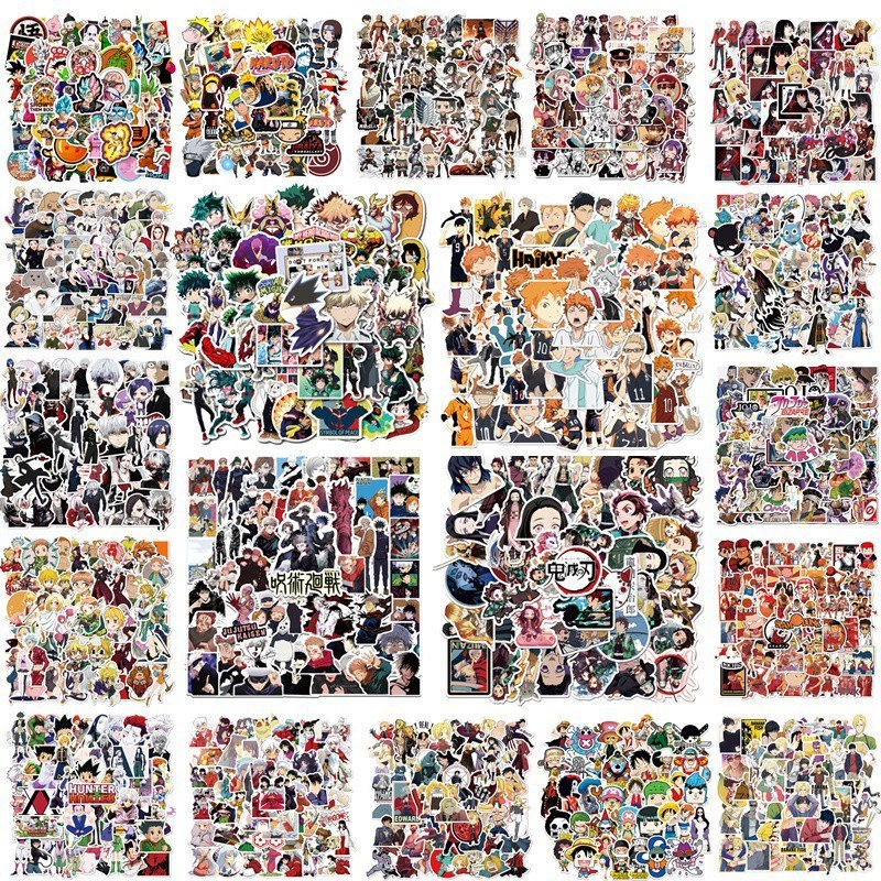 50PCS Cartoon Japanese Anime Stickers, Demon Slayer/My Hero Academia ...