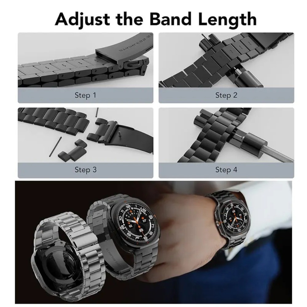 Solid Luxury Stainless Steel Watch Strap for Samsung Galaxy Watch 7 ...
