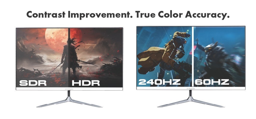 HUGON 27" 165Hz QHD 1ms HDR400 Curved Adaptive-Sync Gaming Monitor ...