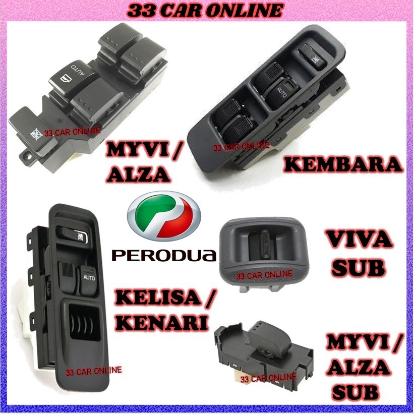 Power Window Main Switch Single Switch Perodua Viva Myvi Alza Kelisa ...