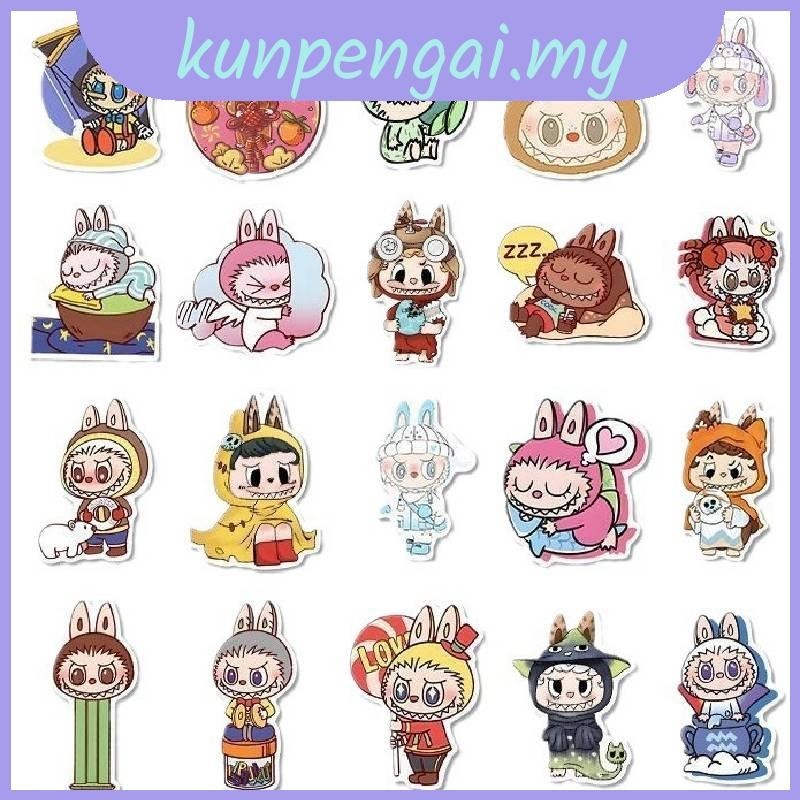 80pcs Labubu Cute Cartoon Graffiti Stickers Decorate A Ledger Notebook ...