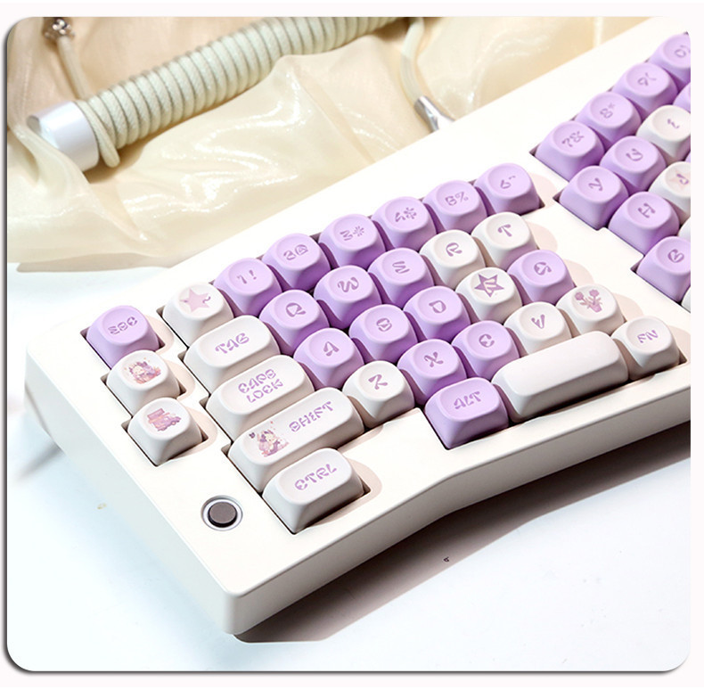 PBT keycaps moa Lolita Bunny Big-eyed Frog Butter Candy Rainbow ...